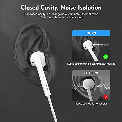 2 Pack Apple Earbuds for iPhone Headphones Wired Earphones with Lightning Connector(Built-in Microphone & Volume Control)[Apple MFi Certified] Noise Isolating for iPhone 14/13/12/11/XR/XS/X/8/7/Pro