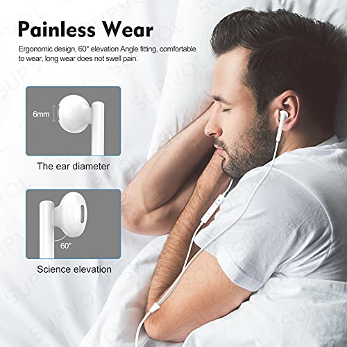 2 Pack Apple Earbuds for iPhone Headphones Wired Earphones with Lightning Connector(Built-in Microphone & Volume Control)[Apple MFi Certified] Noise Isolating for iPhone 14/13/12/11/XR/XS/X/8/7/Pro