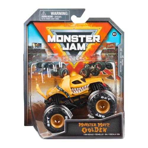 Monster Jam 2023 Spin Master 1:64 Diecast Truck Series 31 Ruff Crowd Monster Mutt Golden