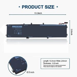 97WH 6GTPY Battery Compatible with Dell XPS 15 7590 9560 9570 9550 15-9560-D1745 15-9560-D1845T 15-9570-D1941T Vostro 7500 Precision 5520 5530 5540 M5510 Workstation Series P56F002 P56F001 P56F 11.4V