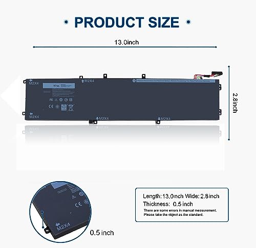 97WH 6GTPY Battery Compatible with Dell XPS 15 7590 9560 9570 9550 15-9560-D1745 15-9560-D1845T 15-9570-D1941T Vostro 7500 Precision 5520 5530 5540 M5510 Workstation Series P56F002 P56F001 P56F 11.4V