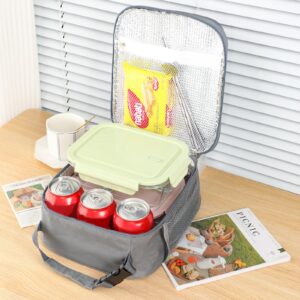 Leizzga Lunchbox Lunch Bags for Women Lunch Box Lunch Bag Insulated Lunch Bag Lunch Box Lunch Boxes (Gray)