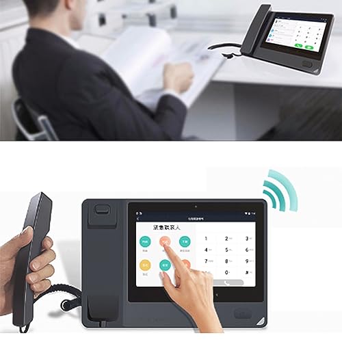 VOIP Video Phone for Android, Business Phone System Smart Video IP Phone, Support Android Phone, 2GB+16GB, Bluetooth, WiFi, 8 Screen Landline Telephone with SIM Card