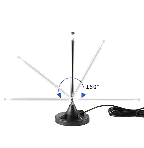 Amplified FM Radio Strong Magnetic Base Telecopic Antenna for Yamaha Pioneer Marantz Sherwood Bose Wave Music System FM Radio Bluetooth Home Stereo Receiver AV Audio Video Home Theater Tuner，Eifagur