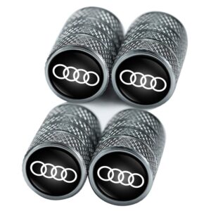 for audi car tire valve stem caps dust caps work for audi a1 a3 rs3 a4 a5 a6 a7 rs7 a8 q3 q5 q7 r8 s series,4pcs caps for car tire valve stem for car tires,leak-proof anti-corrosion,black