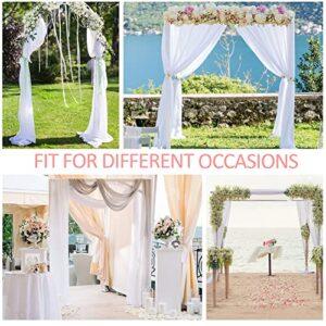 Elvaesther White Drapes Sheer Backdrop Curtain, Wedding Arch Draping Fabric, 2ft X 18ft Drapery Outdoor Background Photography Props Decorations for Ceremony Reception Party Ceiling Backdrop