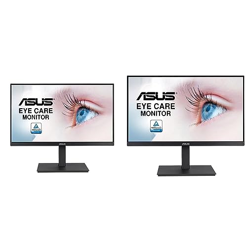 ASUS 23.8” 1080P Monitor (VA24EQSB) - Full HD, IPS, 75Hz, Built-in Speakers, Eye Care & 27” 1080P Monitor (VA27EQSB) - Full HD, IPS, 75Hz, Adaptive-Sync, Speakers, Eye Care