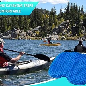 Kayak Gel Seat Cushion(Super Large & Thick), Anti Slip Waterproof Kayak Seat Pad for Ocean Kayak, Pedal Kayak, Canoe and Boat, Gel Kayak Cushion Soft & Breathable, Kayak Accessories for Fishing Kayak