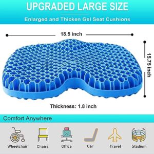 Kayak Gel Seat Cushion(Super Large & Thick), Anti Slip Waterproof Kayak Seat Pad for Ocean Kayak, Pedal Kayak, Canoe and Boat, Gel Kayak Cushion Soft & Breathable, Kayak Accessories for Fishing Kayak