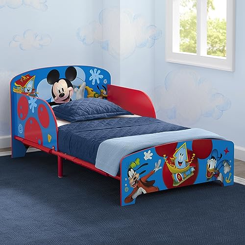 Delta Children Mickey Mouse Wood & Metal Toddler Bed, Blue