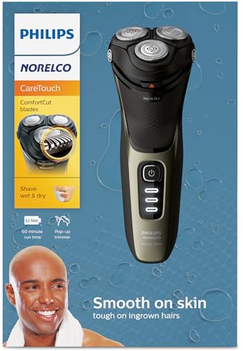 Philips Norelco CareTouch, Rechargeable Wet & Dry Electric Shaver with Pop-Up Trimmer, S3210/51