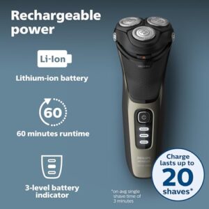 Philips Norelco CareTouch, Rechargeable Wet & Dry Electric Shaver with Pop-Up Trimmer, S3210/51