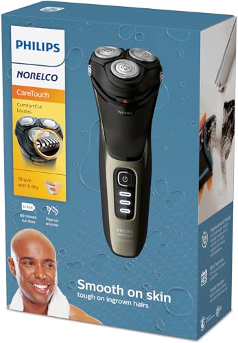 Philips Norelco CareTouch, Rechargeable Wet & Dry Electric Shaver with Pop-Up Trimmer, S3210/51