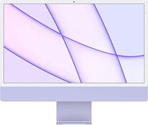 apple 2021 imac m1 chip 8-core cpu (24 inch, 8gb ram, 512gb) (qwerty english) - purple (renewed premium)