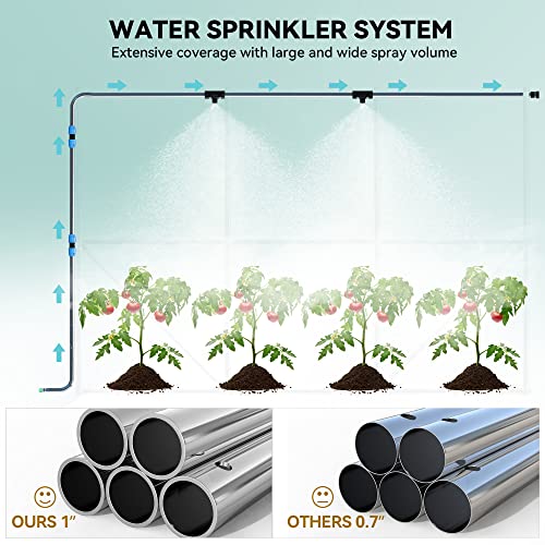 YITAHOME 10x6.5x6.5ft Greenhouse w/ Water System Heavy Duty Green House Large Tunnel Greenhouses Kit Walk in Outdoor Plant Gardening Upgraded Galvanized Steel for Garden, Backyard, Green