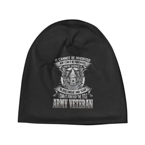 JOocla U.S Army Veteran Skull Cap Helmet Liner Beanie Hard Knit Hat Soft Lightweight Black