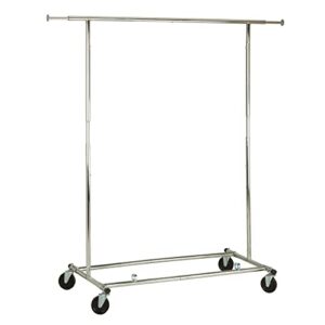 blacoh collapsible expandable rolling garment rack, chrome