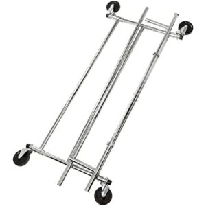 BlacOh Collapsible Expandable Rolling Garment Rack, Chrome