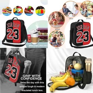 BIJASANI Basketball 23 Backpack 3pcs Laptop Backpack With Lunch Box And Pencil Case Outdoor Lightweight Daypack