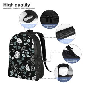 OPSREY Rose Gothic Print Laptop Backpack Bag Lightweight Large Capacity Casual Travel Daypack For Men Women