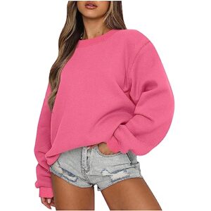 zunfeo womens sweatshirt early reads for prime members sweatshirt for womens fashion casual long sleeve top crewneck oversized pullover hoodie y2k fashion clothes 2023 hot pink s