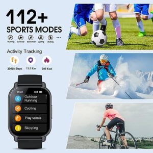 WeurGhy Smart Watch for Men Women(Answer/Make Call), 1.85" HD Fitness Watch with 112 Sport Modes, Activity Tracker with Heart Rate Monitor, IP68 Waterproof Smart Watch Compatible with Android iOS