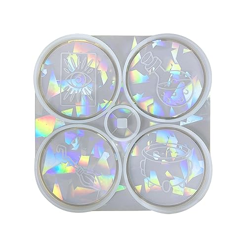 Holographic Coaster Silicone Mold Coffee Tea Tray Cup Mat Epoxy Resin Casting Mould DIY Office Home Decors