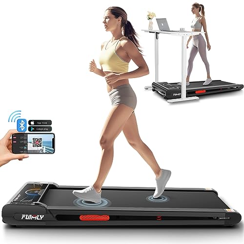 FUNMILY Under Desk Treadmill 2 in 1 Walking Pad Treadmill, 2.5HP Treadmills for Home 300lbs Weight Capacity, App & Bluetooth Remote Control Running Machine with Shock Absorption System & LED Display