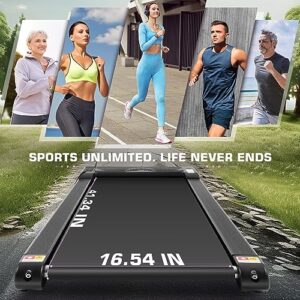 FUNMILY Under Desk Treadmill 2 in 1 Walking Pad Treadmill, 2.5HP Treadmills for Home 300lbs Weight Capacity, App & Bluetooth Remote Control Running Machine with Shock Absorption System & LED Display