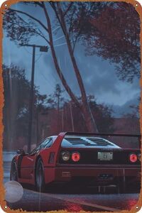 hot pursuit ferrari f40 music poster retro metal tin sign halloween tin sign,cave,bar,club, home wall art metal tin sign 8x12 inches