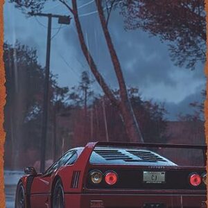 Hot Pursuit Ferrari F40 Music Poster Retro Metal tin Sign Halloween Tin Sign,Cave,Bar,Club, Home Wall Art Metal Tin Sign 8x12 inches