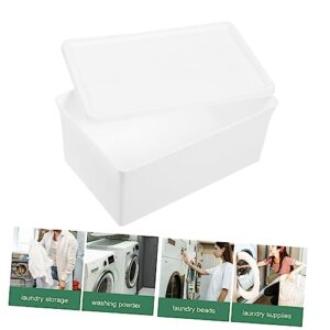 SOESFOUFU Box Sheet laundry storage box scent beads container Laundry Beads Container storage container laundry powder bin Large Capacity Bucket drawer plastic white washing powder