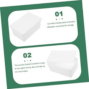 SOESFOUFU Box Sheet laundry storage box scent beads container Laundry Beads Container storage container laundry powder bin Large Capacity Bucket drawer plastic white washing powder