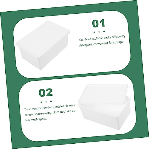 SOESFOUFU Box Sheet laundry storage box scent beads container Laundry Beads Container storage container laundry powder bin Large Capacity Bucket drawer plastic white washing powder