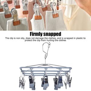 jerss Drying Rack Hanger Pants Clip Windproof Clothes 18 Clip Silver Home Underwear Clip Sock Rack 18 Clips Non Slip Stainless Steel with Outfit Clip Fastener for Dry Holder Hook