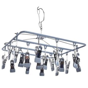 jerss Drying Rack Hanger Pants Clip Windproof Clothes 18 Clip Silver Home Underwear Clip Sock Rack 18 Clips Non Slip Stainless Steel with Outfit Clip Fastener for Dry Holder Hook