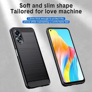 Natbok Compatible with Oppo A58 4G Case, Flexible TPU [Brushed Texture] [Anti-Slip] Shockproof Military Protection Bumper Phone Case,Slim Case Cover for Oppo A58 4G,Black