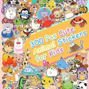 Zartores 300 PCS Cute Stickers for Kids, Water Bottle Stickers, Vinyl Stickers Waterproof Aesthetic Stickers Stickers Pack for Laptop Skateboard, Phone, Kawaii Animal Sticker for Teens, Girls