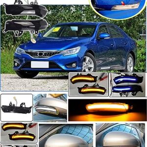 Hacreyatu For-Volvo V40 CC II V60 S60 2011-2018 S80 V70 III Dynamic Side Wing LED Turn Signal Blinker(Blue)