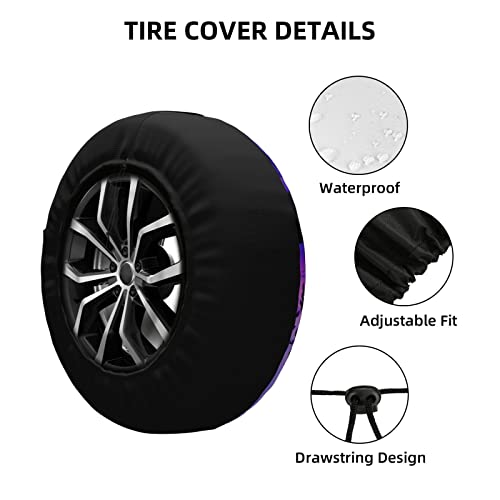 Palm Tree Purple Sunset Spare Tire Cover Wheel Protectors Cover Weatherproof Sun Protection Tyre Covers,14" 15" 16" 17"