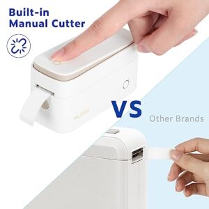 NUSIGN Label Maker Machine with Tape, Portable Bluetooth Label Printer, Wireless & Rechargeable Sticker Mini Label Makers with Multiple Templates Font Icon, White