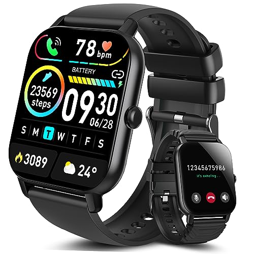 Aptkdoe Smart Watch, Fitness Tracker with Dail Calls Speaker, 1.85" TFT-Touch Screen IP68 Waterproof Smartwatch, 112 Sport Modes Activity Tracker with Heart Rate Monitor, Pedometer Watch for Women Men