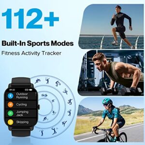 Aptkdoe Smart Watch, Fitness Tracker with Dail Calls Speaker, 1.85" TFT-Touch Screen IP68 Waterproof Smartwatch, 112 Sport Modes Activity Tracker with Heart Rate Monitor, Pedometer Watch for Women Men