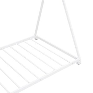 HZXINKEDZSW Twin Size Metal House Platform Bed with Triangle Structure, Single Metal Bed Frame for Kids Teens Girls Boys Bedroom, Can be Decorated, No Box Spring Required (White-T6)