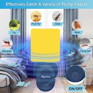 Flying Insect Trap Plug-in, 2023 Upgrade Plug-in Bug Catcher Mosquito Fruit Fly Trap Gnat Killer Indoor, Safe Non-Toxic UV Night Light Fly Trap with Sticky Trap for Flies, Gnats, Moths (Blue, 1 Pack)