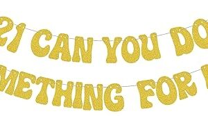 21 Can You Do Something For Me Banner, 21st Birthday Banner, Do Your Thing 21 Decor for 21st Birthday Party Decorations Gold Glitte.