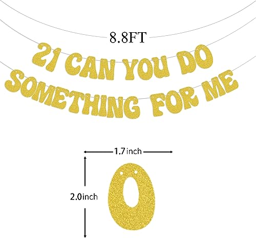 21 Can You Do Something For Me Banner, 21st Birthday Banner, Do Your Thing 21 Decor for 21st Birthday Party Decorations Gold Glitte.