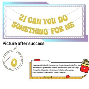 21 Can You Do Something For Me Banner, 21st Birthday Banner, Do Your Thing 21 Decor for 21st Birthday Party Decorations Gold Glitte.