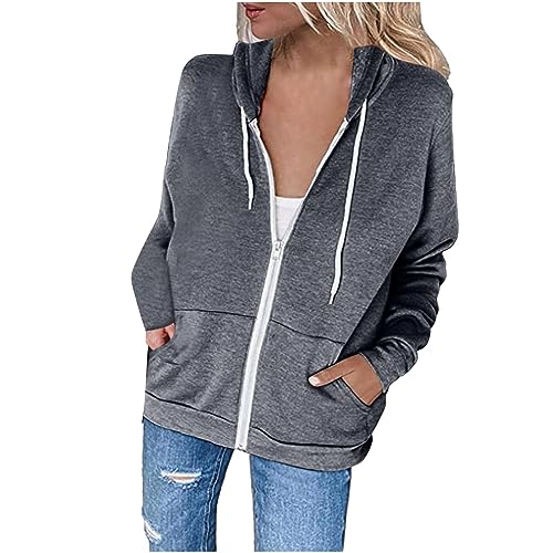 anuyalue Kawaii Sweater Women's Oversized Hoodies Drawstring Zip Up Sweatshirt Loose Ribbed Knit Coats Winter Warm Sweaters with Pockets Women's Jackets Lightweight