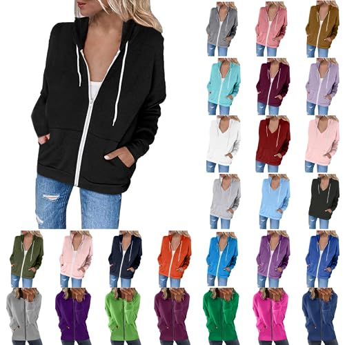 anuyalue Kawaii Sweater Women's Oversized Hoodies Drawstring Zip Up Sweatshirt Loose Ribbed Knit Coats Winter Warm Sweaters with Pockets Women's Jackets Lightweight